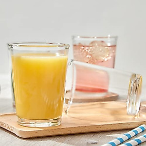 SOUL ONE 5 oz Heavy Based Drinking Glasses, Kids Small Drink Glassware for Orange Juice, Water, Milk, Coffee, Classic Thick Drinkware Glass Cup