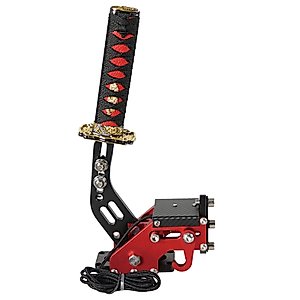 YESHMA 64 Bit USB Katana Handbrake Samurai Sword PC Handbrake & Non-Contact Plus Hall Sensor Compatible With G25/27/29/920 T500 T300,Professional Gaming Peripherals using for Racing Games(15cm Black&Red without Clamp)