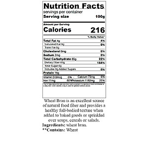 SweetGourmet Baker's Wheat Bran | Natural Foods | 2 Pounds