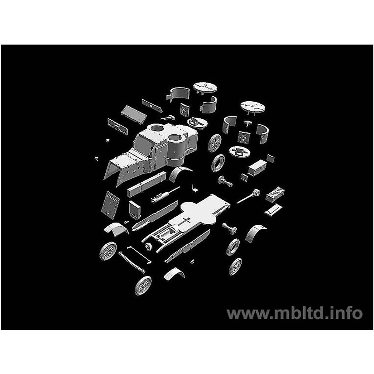 Master Box MB72008 1/72 British Austin Mk.4 Armored Car with Hotchkiss Machine Gun Plastic Model