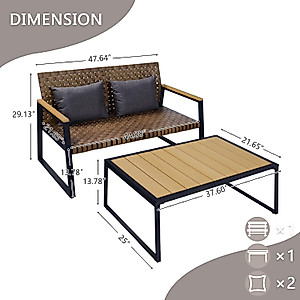 ENSTVER Outdoor Rattan Loveseat