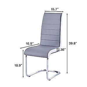 SICOTAS 3 Piece Round Dining Table Set for 2 Person, Modern Round Glass Table with Faux Leather High Back Dining Room Chairs,Dining Set for Dining Room