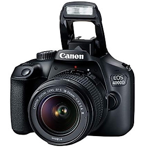 Canon EOS 4000D (Rebel T100) DSLR Camera w/EF-S 18-55mm F/3.5-5.6 Zoom Lens + 75-300mm F/4-5.6 III Lens + 64GB Memory + Case+ Steady Grip Pod + Filters + 2X Batteries + More (28pc Bundle)