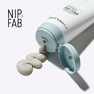 Nip+Fab Glycolic Fix Body Scrub, 6.70 Fl Oz, with Glycolic Acid, Salicylic Acid, Shea Butter, Exfoliating and Moisturizing the Skin | Vegan, Cruelty Free, Sulphate Free