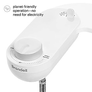 Brondell FSA-15 FreshSpa Thinline Bidet Attachment for Toilet Seats with Adjustable Single Nozzle, Side Arm Control, Thin Profile, White (Ambient Temperature)