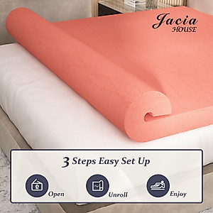 Jacia House 3 Inch Bed Foam Hospital Size Mattress Topper in a Box, Hospital Bed Topper, Certi PUR-US Certified 72 * 33 * 3 Inches Hospital Bed Essentials Mattress Pad Blue