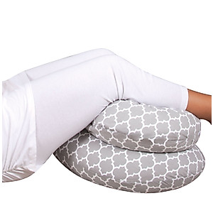 Leachco Snoogle Mini Chic - Compact Side Sleeper Pregnancy Pillow - Moroccan Gray