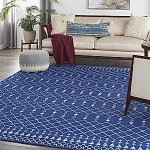 Nourison Whimsicle Moroccan Navy 8' x 10' Area -Rug, Easy -Cleaning, Non Shedding, Bed Room, Living Room, Dining Room, Kitchen (8x10)