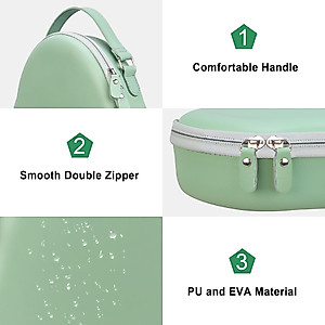 Canboc Airpods Max Case for Apple AirPods Max Headphone, Hard Carrying Smart Headphones Case, Extra Space fits Cable, Charger, Green (PU)