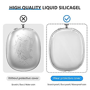 Clear AirPods Max Case,Soft TPU Case for Apple AirPods Max Skin Anti-Scratch Accessories,No Yellowing Transparent Airpods Max Case Cover(Clear)