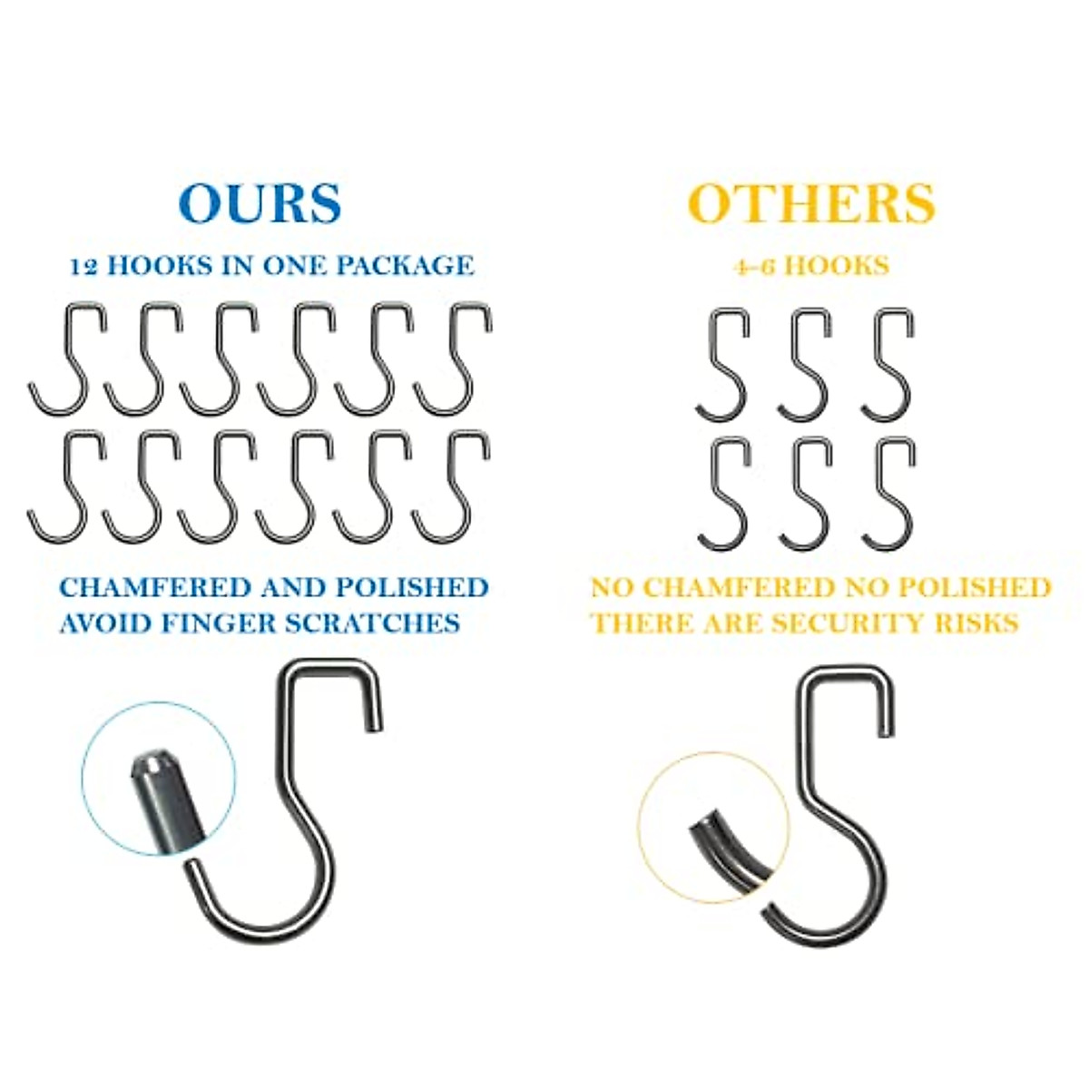 18 Inch Magnetic Knife Holder for Wall Mount-Magnetic Knife Strips with 12 Hook-304 Stainless Steel Wall Magnetic Knife Bar Rack-Knife Block-Knife Rack-Utensil Hanger-Kitchen Utensil Holder