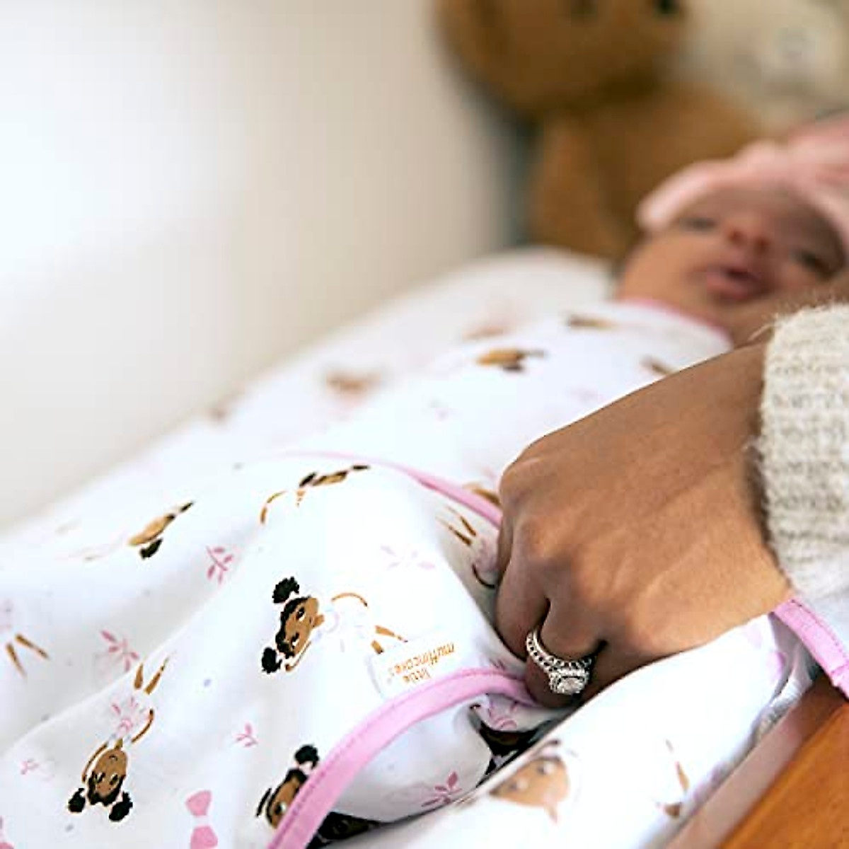 Little Muffincakes Baby Swaddle 100% Cotton, Ballerina Theme (Zhara) for Newborn - 3 Months