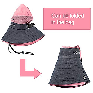 2 Pieces Women's Outdoor Sun Hat UV Protection Foldable Pink, Sky Blue