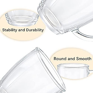 [6 PACK,12 OZ] DESIGN•MASTER Premium Glass Coffee Mugs with Spoons. Transparent Tea Glasses for Hot/Cold Beverages, Perfect Design for Americano, Cappuccino, Tea and Beverage.