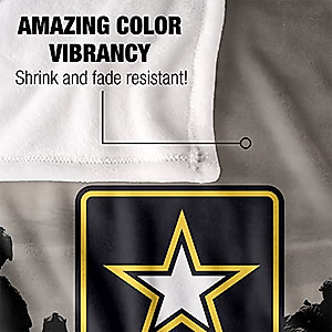 U.S. Army Blanket, 50"x60" U.S. Army Logo with Soldier Silhouette, Silky Touch Sherpa Back Super Soft Throw