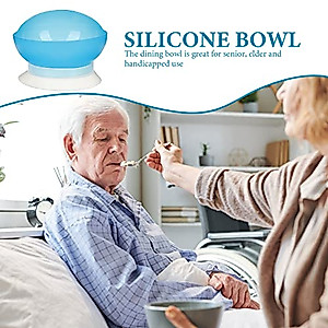 Scooper Bowl with Suction Cup Base Suction Bowl Spillproof Scoop Plate Round Scoop Dish Disabled Non‑Slip Tableware for Babies Disabled Patients Self-Feeding Aid