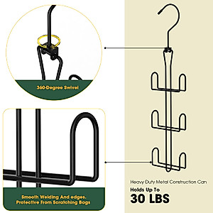 Ulimart Purse Hanger 2 Pack,Purse Organizer for Closet,Rotatable Metal Bag Organizer,Purse Holder for Handbags,Belts,Scarves,Tote,Baseball Hats,Backpacks(Black)