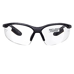 voltX 'Constructor' SAFETY READERS (CLEAR +1.5 Dioptre) Full Lens Reading Safety Glasses ANSI Z87.1+ & CE EN166F, Wraparound Style - Includes Safety Cord with headstop - UV400 anti fog coated lens