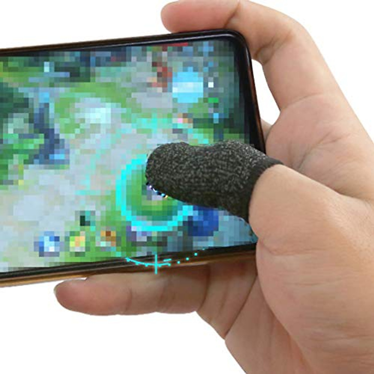 HEALLILY 5 Pairs Mobile Game Finger Cots Touchscreen Controller Finger Sleeve Breathable Anti- Sweat Thumb Finger Sleeve Thin Gaming Finger Gloves