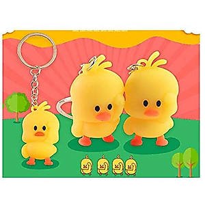 WOIWO 10 PCS Duck Accessories Dancing Yellow Doll Pendant Creative Cartoon Gift Duck Key Chain