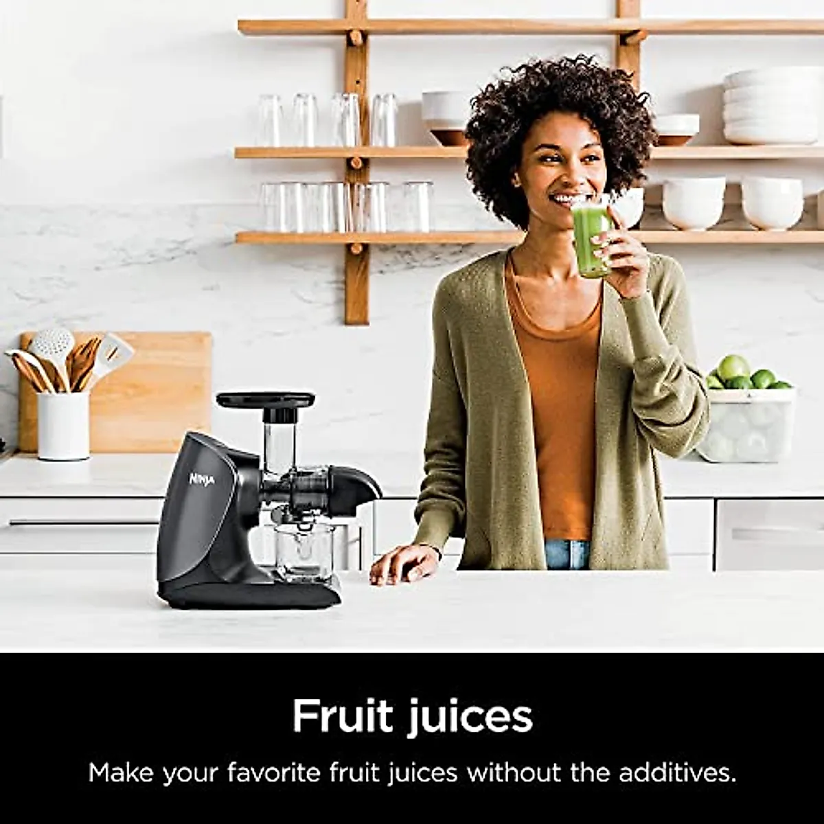 Ninja JC101 Cold Press Pro Compact Powerful Slow Juicer with Total Pulp Control & Easy Clean, Graphite (Renewed), BLACK, 13.78 in Lx6.89 in Wx14.17 in H