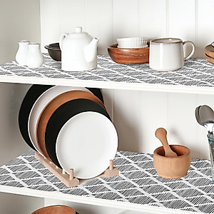 Shelf Liner Drawer Liner for Kitchen Cabinet, Non Adhesive Slip Resistant Shelf Paper, Strong Grip Thickened Cabinet Liners Protect Kitchen Cupboard, Dresser, Bathroom Drawers (Gray, 11.8" x 10 FT)