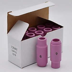10N48 6# TIG Alumina Nozzles Ceramic Shield Cup Fit DB PTA SR WP 17 18 26 TIG Welding Torch 10PK (10N48 6#)
