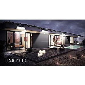 Lemontec Solar Lights, 62 LED Wall Solar Light Outdoor Security Lighting Nightlight with Motion Sensor Detector for Garden Back Door Step Stair Fence Deck Yard Driveway, 2 Pack