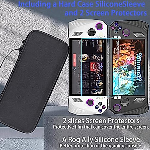 co2CREA Hard Case and Silicone Case Replacement for ASUS ROG Ally 7" 120Hz Gaming Handheld with 2-Pack Screen Protector