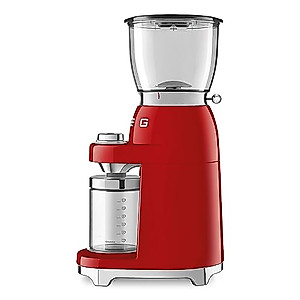 Smeg CGF01RDEU Electric Coffee Grinder with a Power of 150 W CGF01RDEU-red, Plastic, red