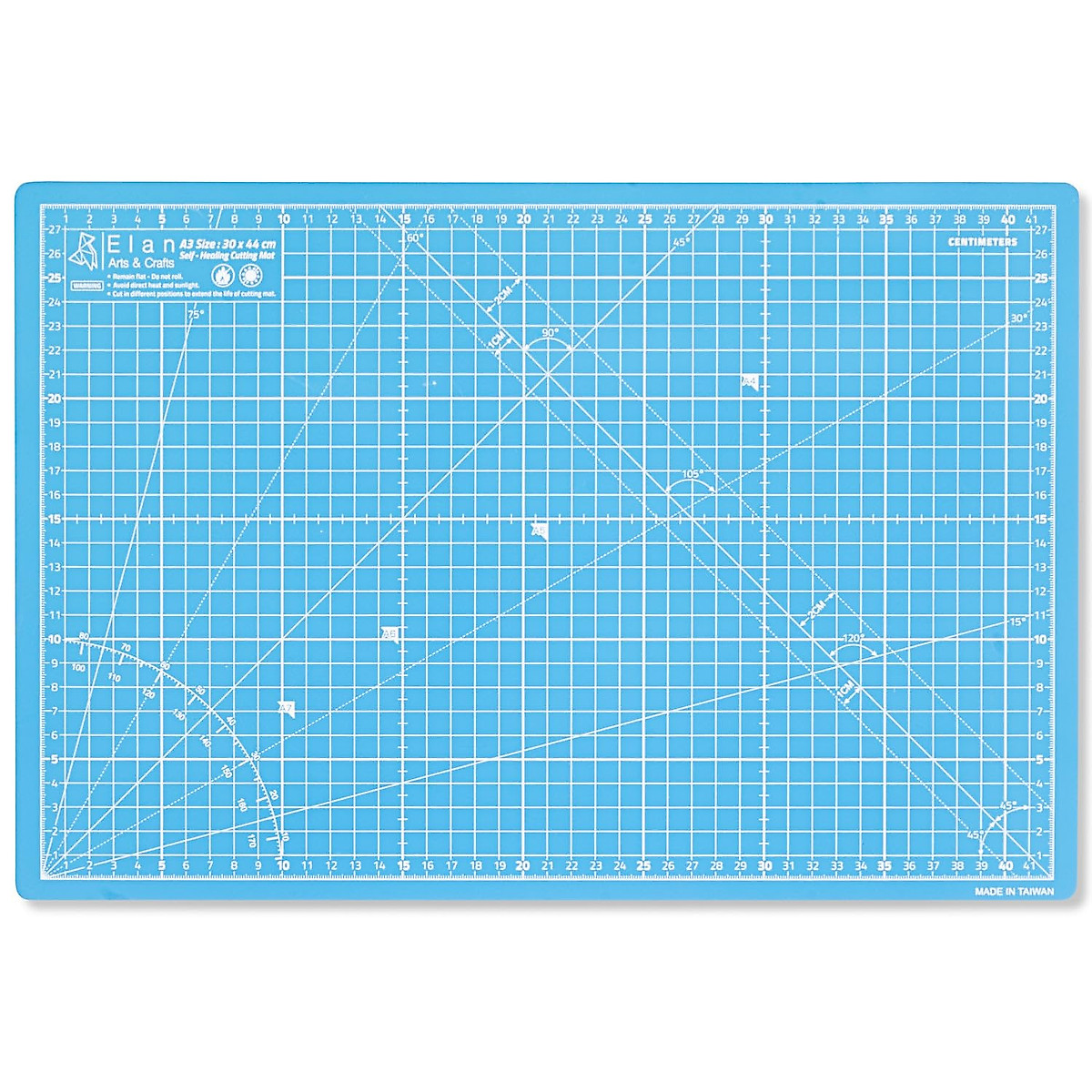 Elan Cutting Mat A3 Blue, Self Healing Cutting Mat 30 x 44 CM, 5-Ply Craft Mat Blue, Hobby Cutting Mat 30x44 CM, Fabric Cutting Board for Crafts, Quilting Cutting Board, Blue Cutting Mats for Crafts