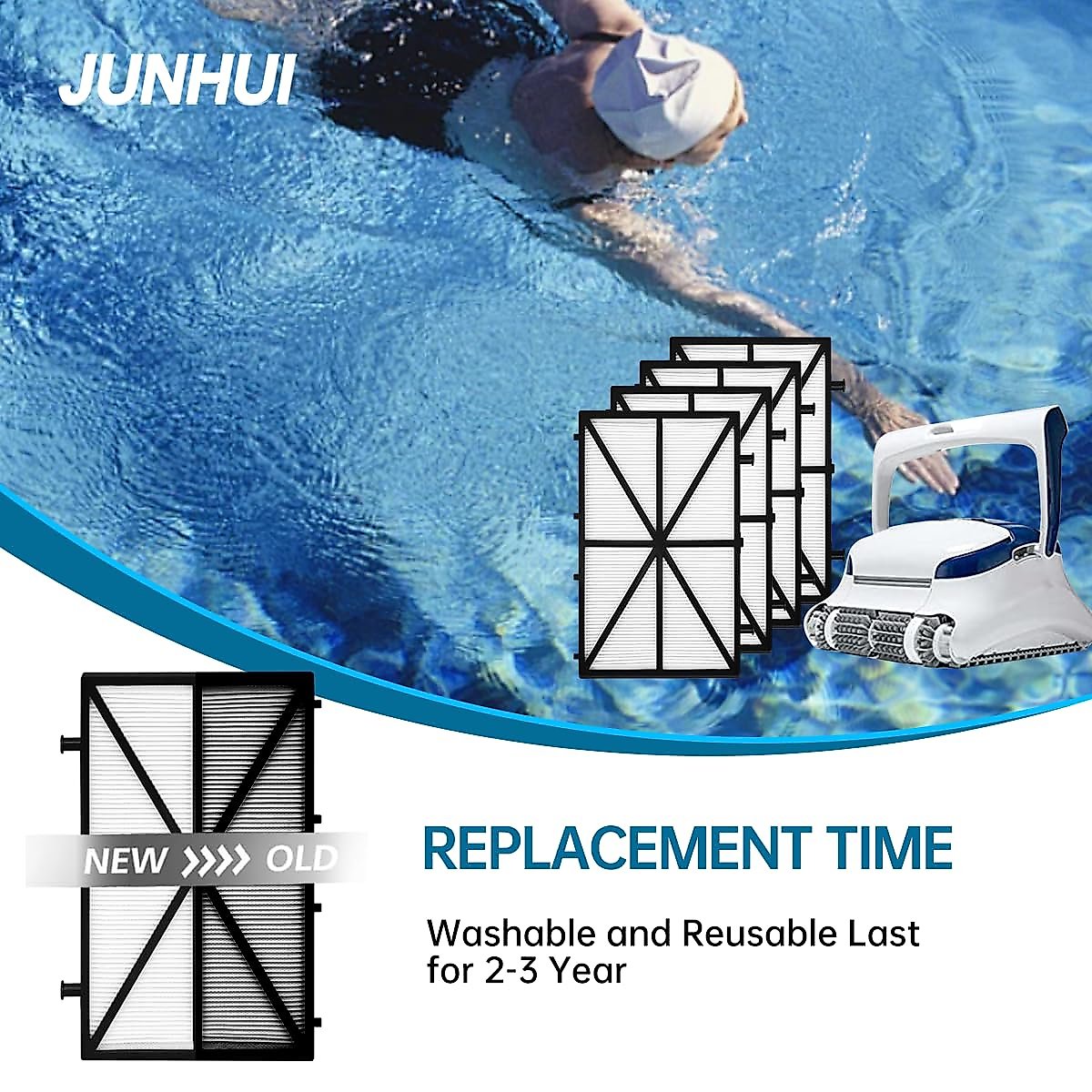 DP M400 Robotic Pool Cleaner Filter Replacement Compatible with Dolphin Nautilus CC Plus M200 / M400 / M500, Part# 9991432-R4 4 Packs