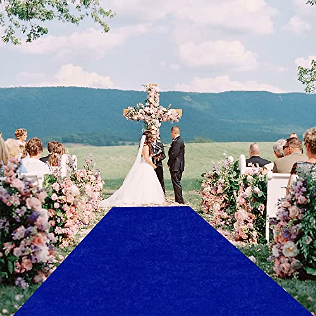 Wedding Decorations Aisle Runner for Wedding Ceremony Royal Blue Velvet Aisle Runner 15FTx2FT Party Runner Aisle Outdoor Aisle Hallway Wedding Runner for Bridal Shower Indoor Church Aisle Carpet