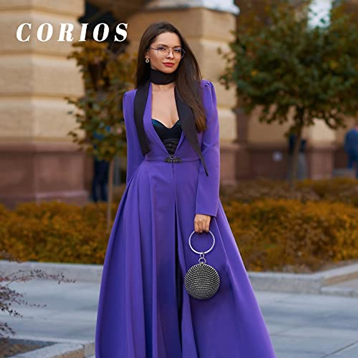 CORIOS Evening Handbag for Women Round Ball Clutch Purse Beaded Pearl Clutch Bag Rhinestones Shoulder Bag Bridal Wedding Purse Crossbody Bag for Wedding Cocktail Party Banquet Prom Black