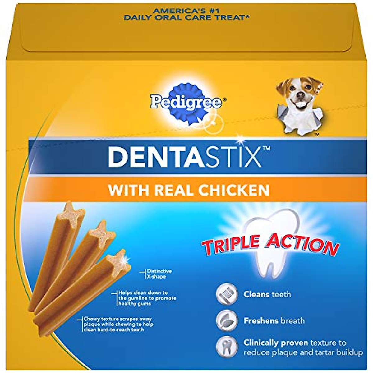 Pedigree Dry Food Dentastix Original Treats for Dogs, Small/Medium, 45 Count
