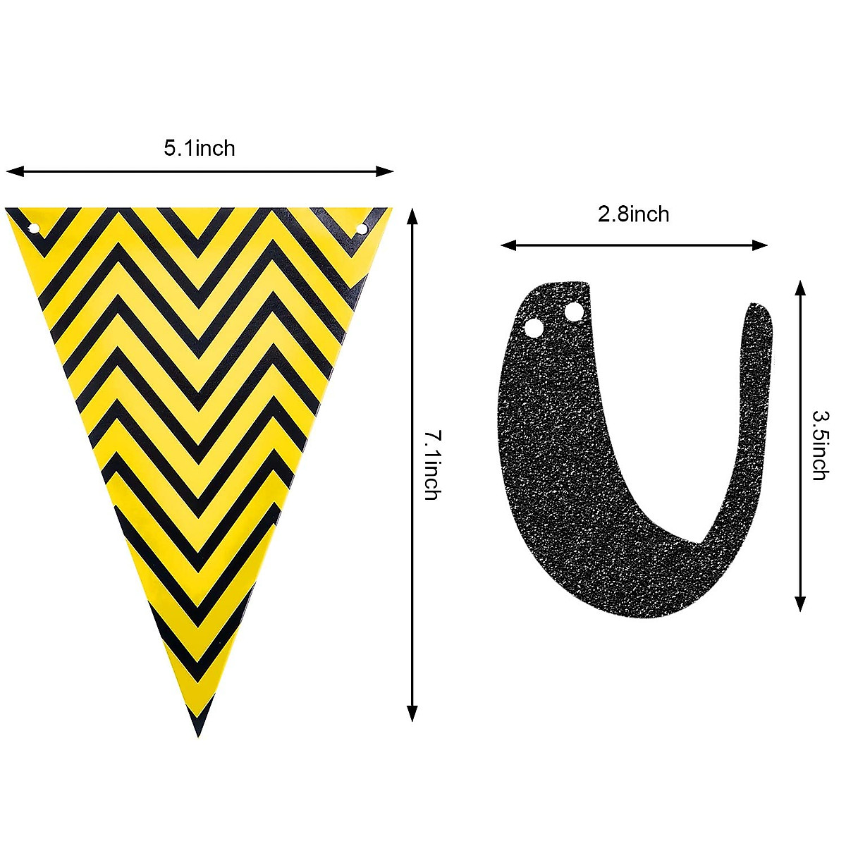 Glitter Congratulations Banner Triangle Flag Banner with 12 Pieces Hanging Swirls for Wedding Retirement Graduation Anniversary Party Decorations (Black, Gold)