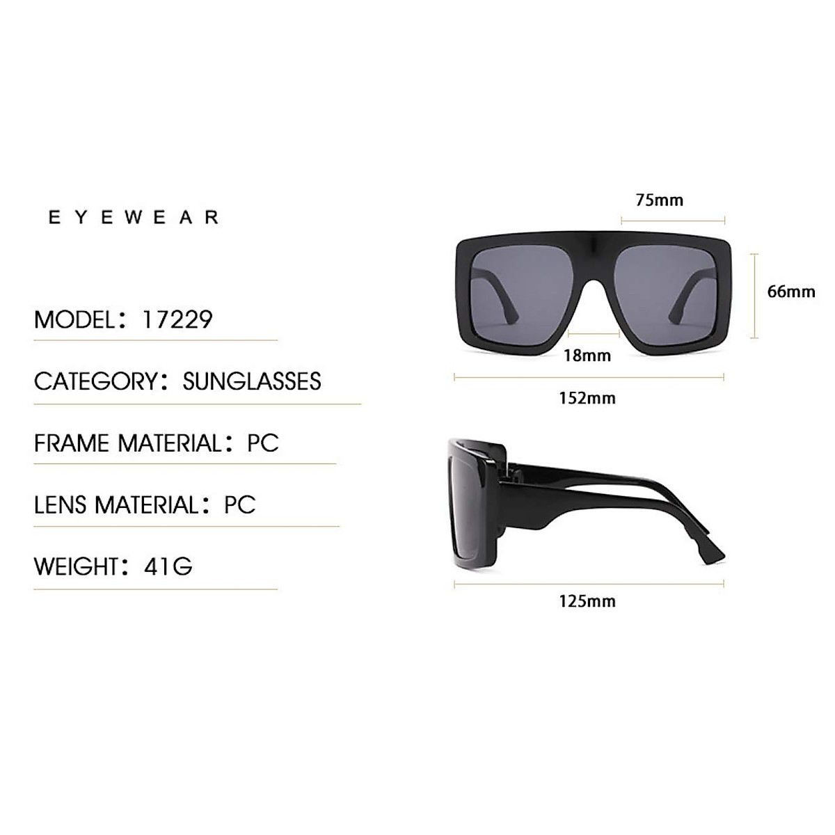 W&Y YING Oversized Square Cute Super Large Womens Sunglasses for Men Fashion Flat Top baddie Shades (Pink)