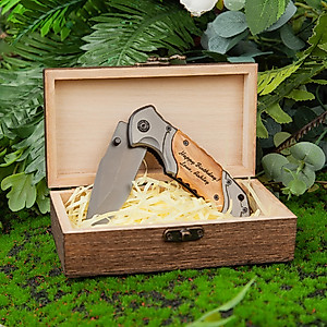 NRONON Mens Gifts-Personalized Engraved Pocket Knife,Personalized Knife for Men Husband, Boyfriend, Dad, Groomsmen，Brother, Engraved Gifts for Birthday, Father’s Day, Christmas