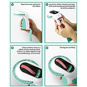LabelCreate Embossing Label Maker Machine with Tapes, 3D Embosser Protable Handheld Label Machine, E975 Embosser Label Maker with 6 Rolls Embossing Label Tapes -Green