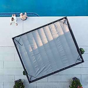 Backyard Discovery Trenton 12x10 All Season Galvanized Steel Pergola, Black, Sail Shade Soft Canopy, Rust Resistant, Support Wind and Snow, Patio, Deck, Backyard, Garden