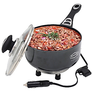 RoadPro 12V Power Supply Portable Travel Saucepan with Non-Stick Surface