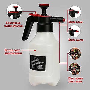 Foam Sprayer Hand Sprayer Pump Sprayer Pressure Spray Bottle,0.5Gal/2L,Spray Foam+Watering can,Dual Interface Free Conversion,Suit for Car Washing,Garden Watering,Home Cleaning,Spraying Weeds