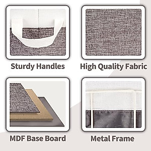 GRANNY SAYS Storage Bins with Metal Frame, Fabric Foldable Closet Organizers, Closet Storage Bins for Organization, Shelves Baskets, Large, Collapsible Storage Box, Large, Gray&White, 2-Pack