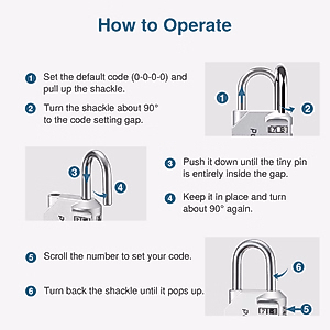 Puroma 2 Pack Combination Lock 4 Digit Locker Lock Outdoor Waterproof Padlock for School Gym Locker, Sports Locker, Fence, Toolbox, Gate, Case, Hasp Storage (Silver & Black)