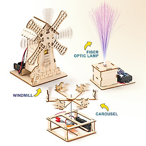 Yutin 5 in 1 STEM Kits for Kids，Wood Craft Kit for Boys Age 8-12, DIY Science Building Projects for 6-8, 3D Wooden Puzzles Assembly Model Set, STEM Crafts for Girls Age 6 7 8 9 10 11 12 14 Year Old