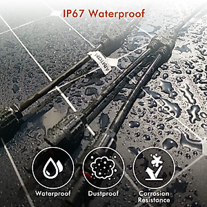 Kit for Connecting 2 Solar Panels in Parallel, Heavy Duty 25A Solar Panel Parallel Connectors, Solar Y Branch Plug Wire Cables (M/FF and F/MM)