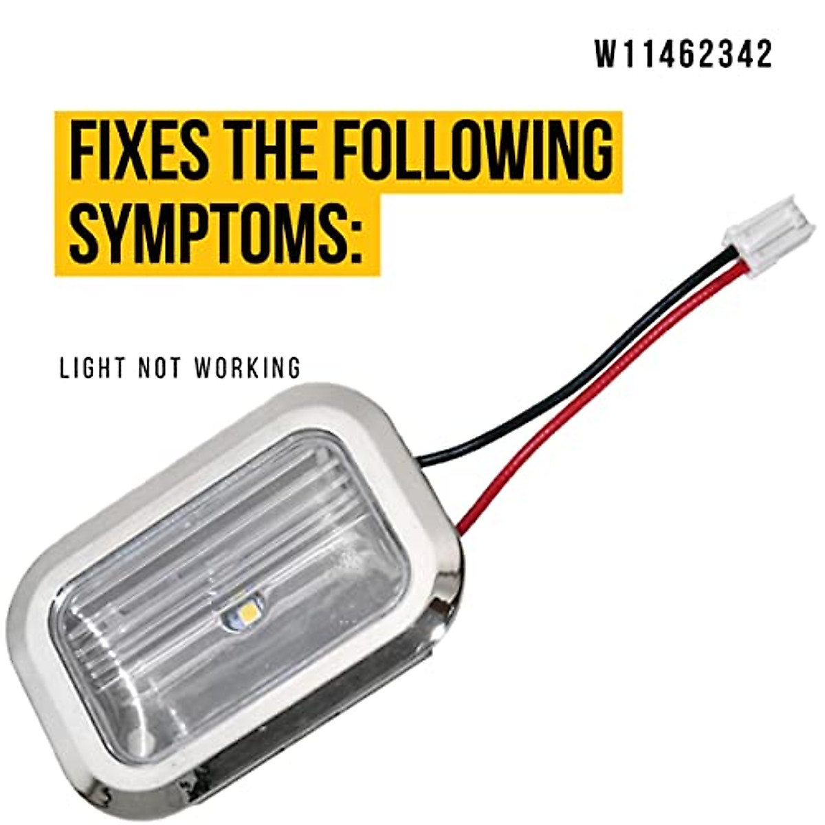 Upgraded W11683242 W11462342 LED Light Module - Compatible Whirlpool KitchenAid Refrigerator - Replaces AP6989197 W10908166 - Features a Chrome Bezel and White Terminal Block - Easy Home Improvement
