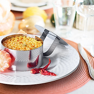 Set of 4 - Round Stainless Steel Small Cake Rings, Mousse and Pastry Mini Baking Ring Mold with Pusher