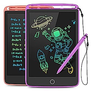 2 Pack LCD Writing Tablet, Colorful Screen Doodle Board 8.5 Inch Drawing Tablet for Kids, Learning Toys Birthday Gifts Travel Activity Games for 3 4 5 6 Year Old Boys and Girls Toddlers（Purple Pink）