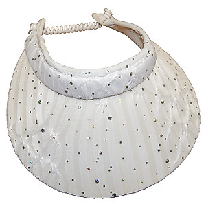Cushees Sparkle Coil Back Sun Visor (621) (White)